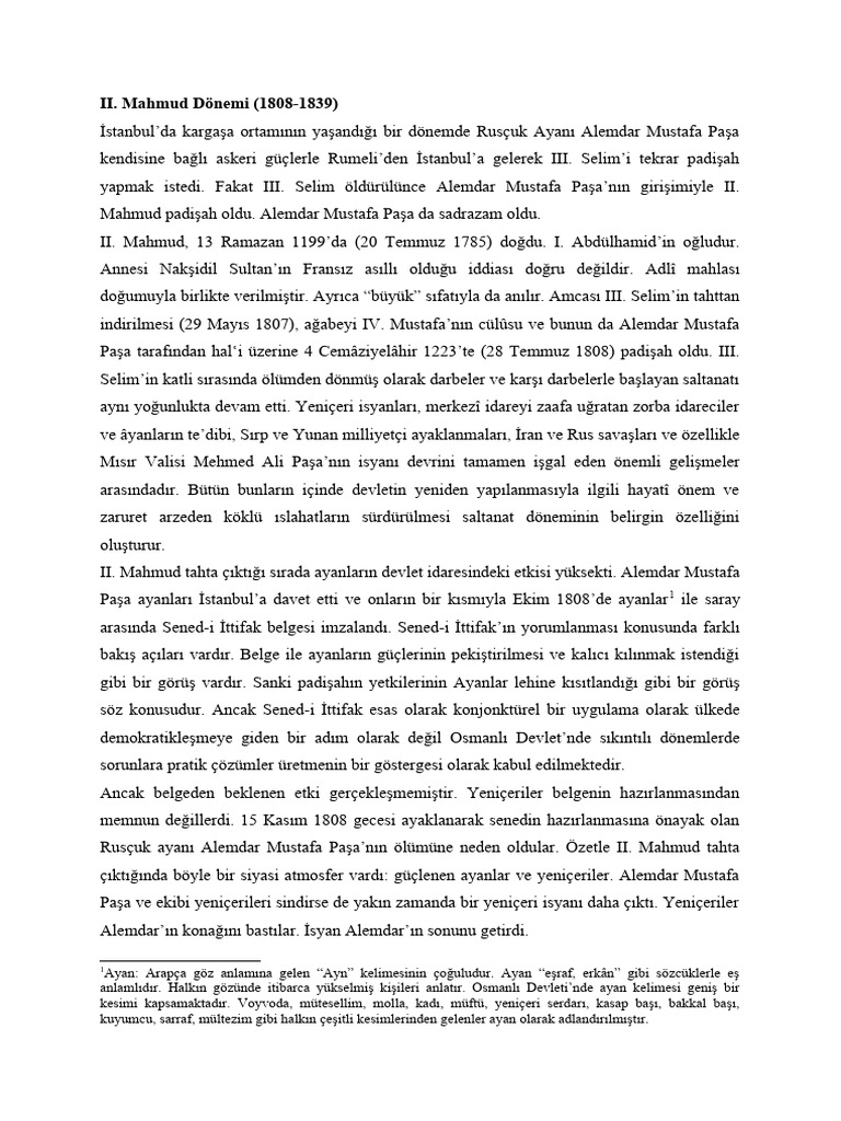 II. Mahmud Dönemi (1808-1839) | PDF
