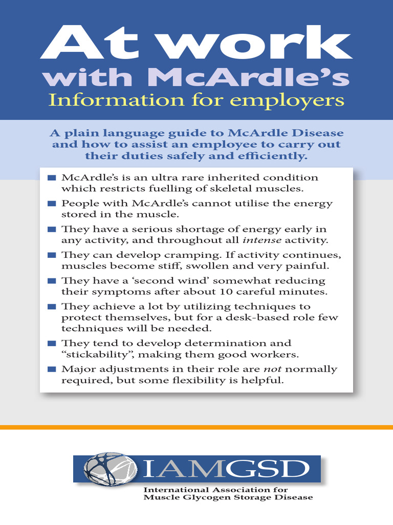At Work Leaflet IamGSD | PDF | Diseases And Disorders | Clinical Medicine At Work Leaflet IamGSD | PDF | Diseases And Disorders | Clinical Medicine
