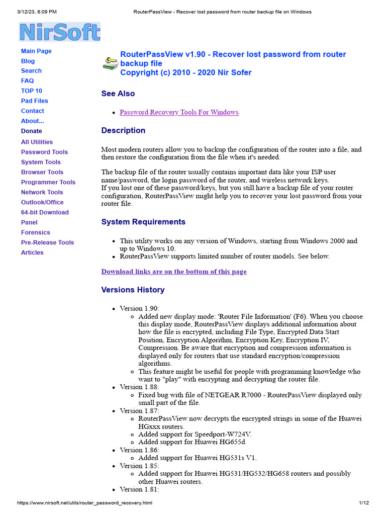 RouterPassView - Recover Lost Password From Router Backup File On ...