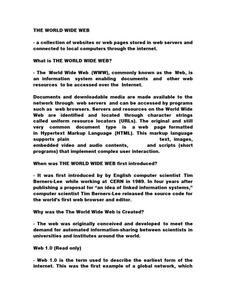 The World Wide Web | PDF | World Wide Web | Internet & Web The World Wide Web | PDF | World Wide Web | Internet & Web