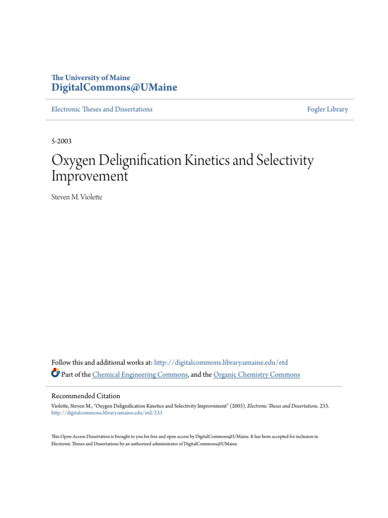 Oxygen Delignification Kinetics and Selectivity Improvement ...