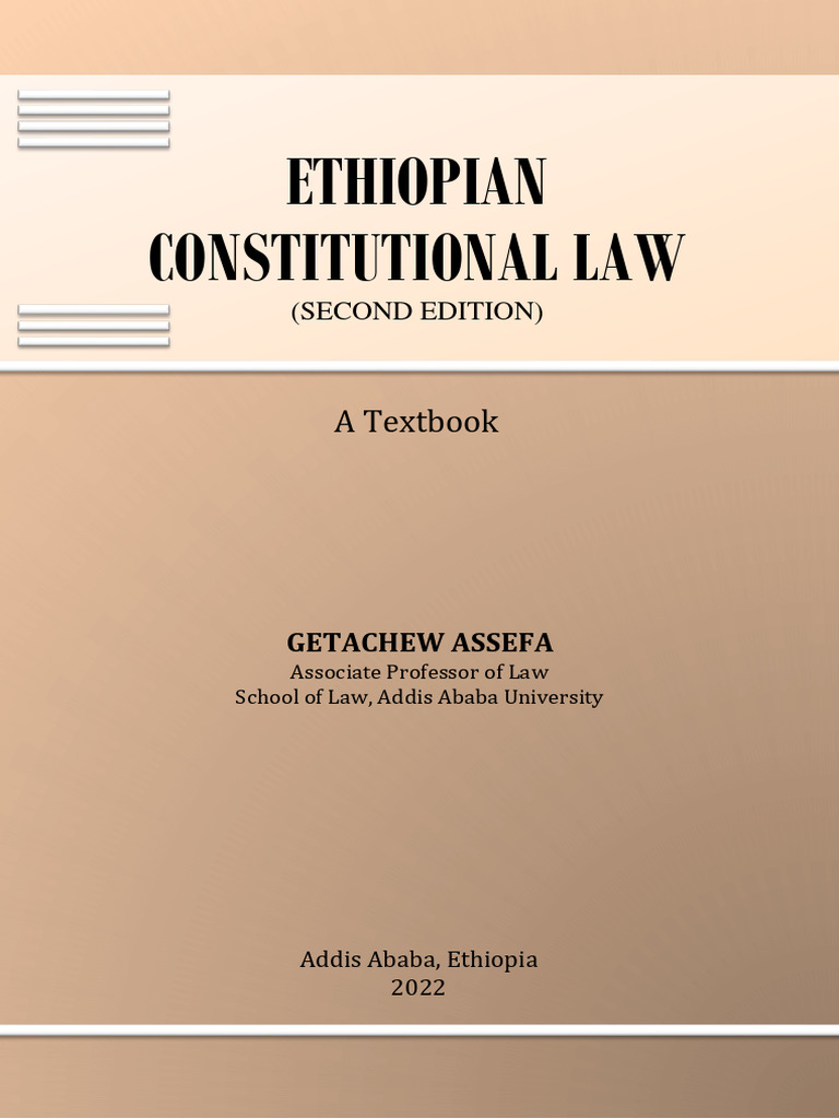Ethiopian Constitutional Law (ABOUT LAW) | PDF | Separation Of Powers | Ethiopia