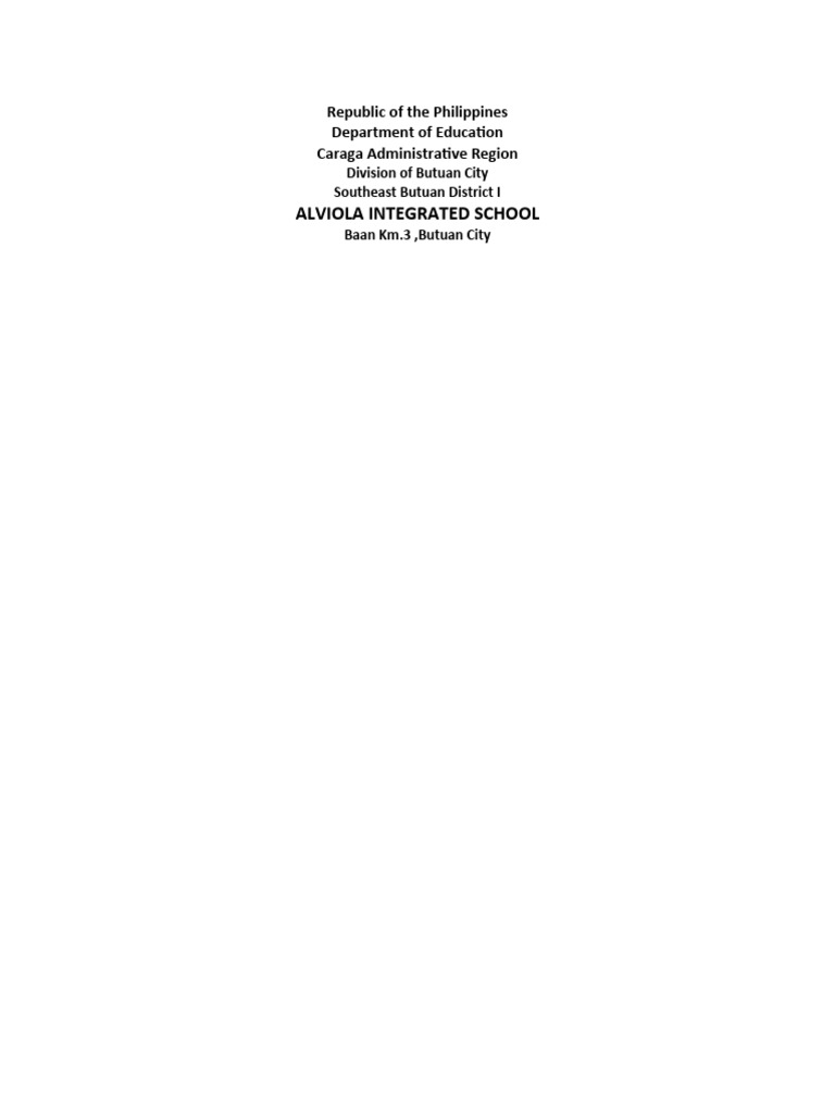 Alviola Integrated School Overview | PDF