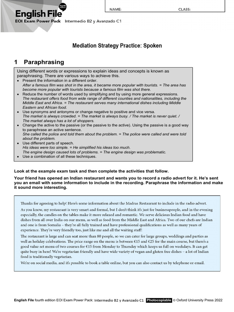 Mediation Strategies for English Exams | PDF | English Language | Renting