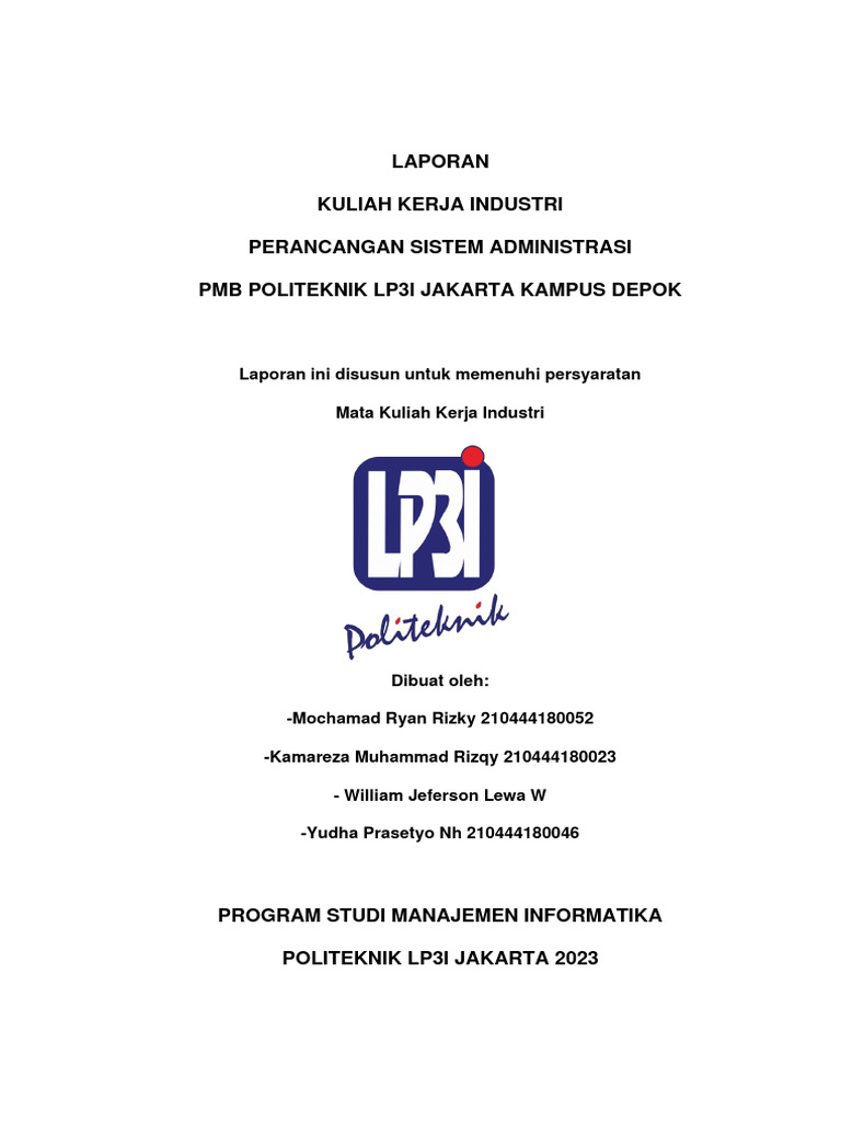 Sistem Administrasi PMB LP3I Depok | PDF | Bisnis