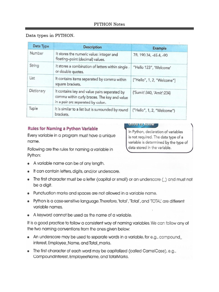 Python 7 Notes | PDF