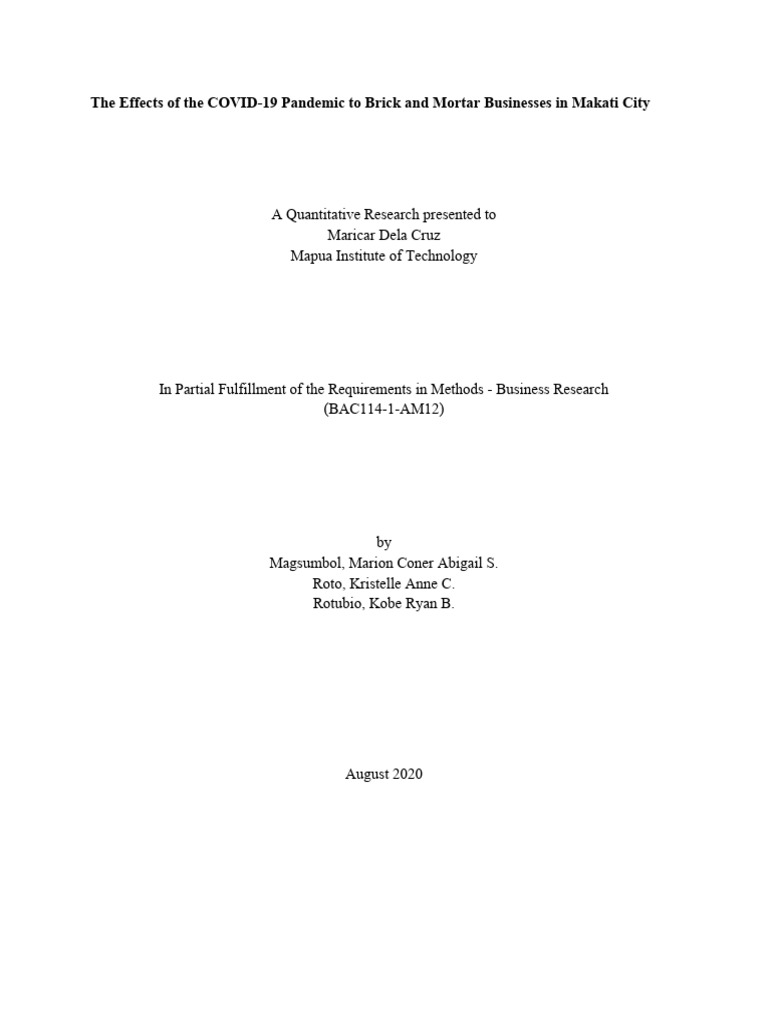 Research Manuscript Group 4 Magsumbol Roto Rotubio | PDF | Survey ...