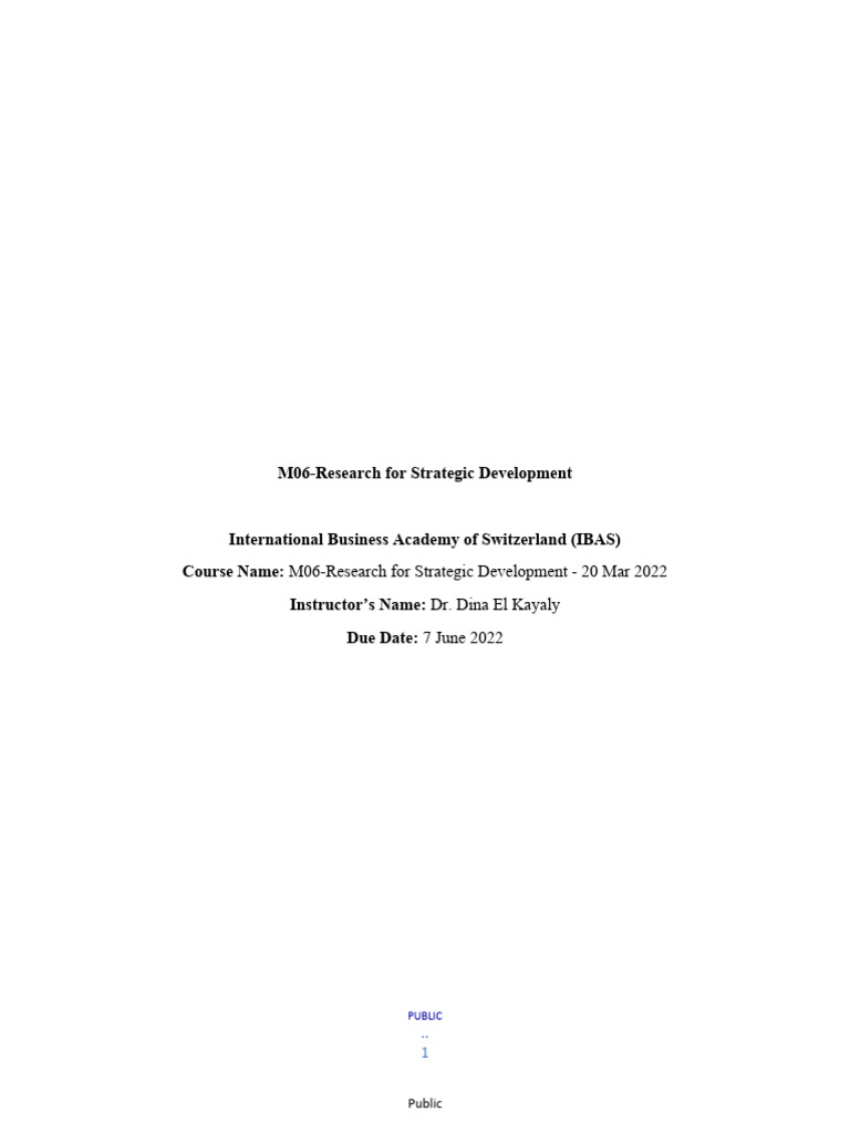 Research For Strategic Development Assignment | PDF | Career & Growth | Business