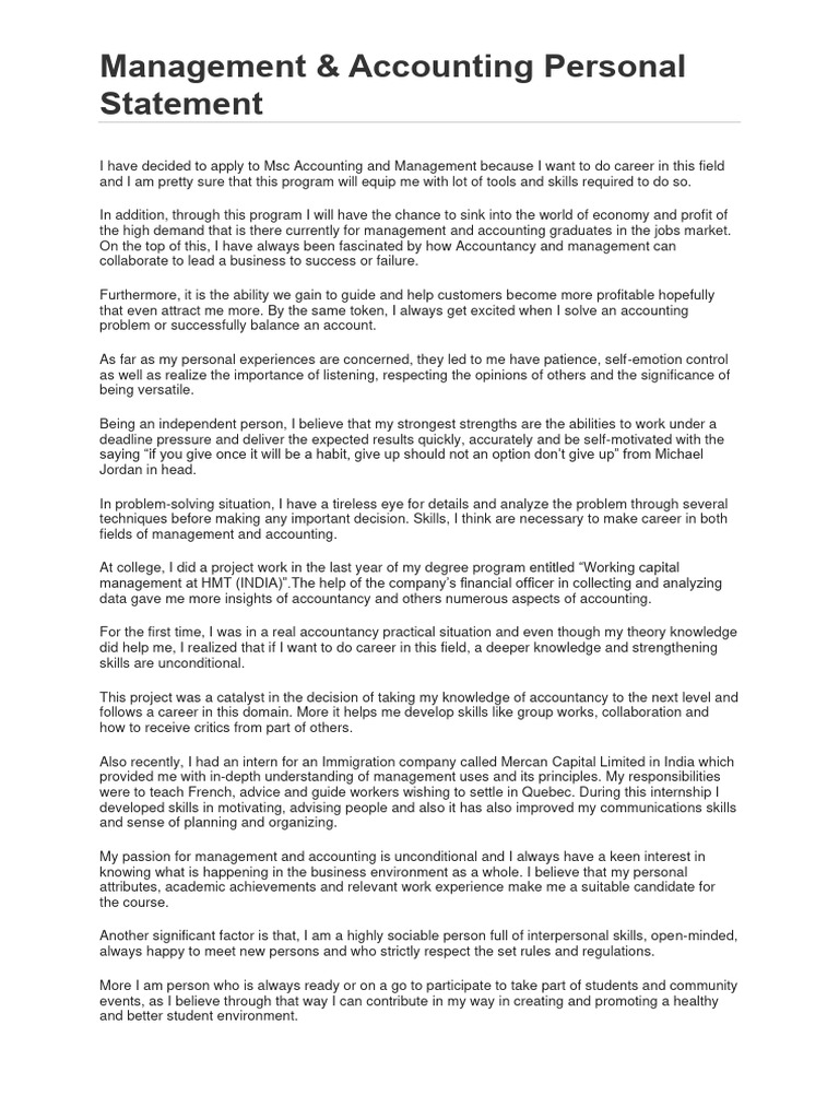 Management-Accounting-Personal-Statement | PDF