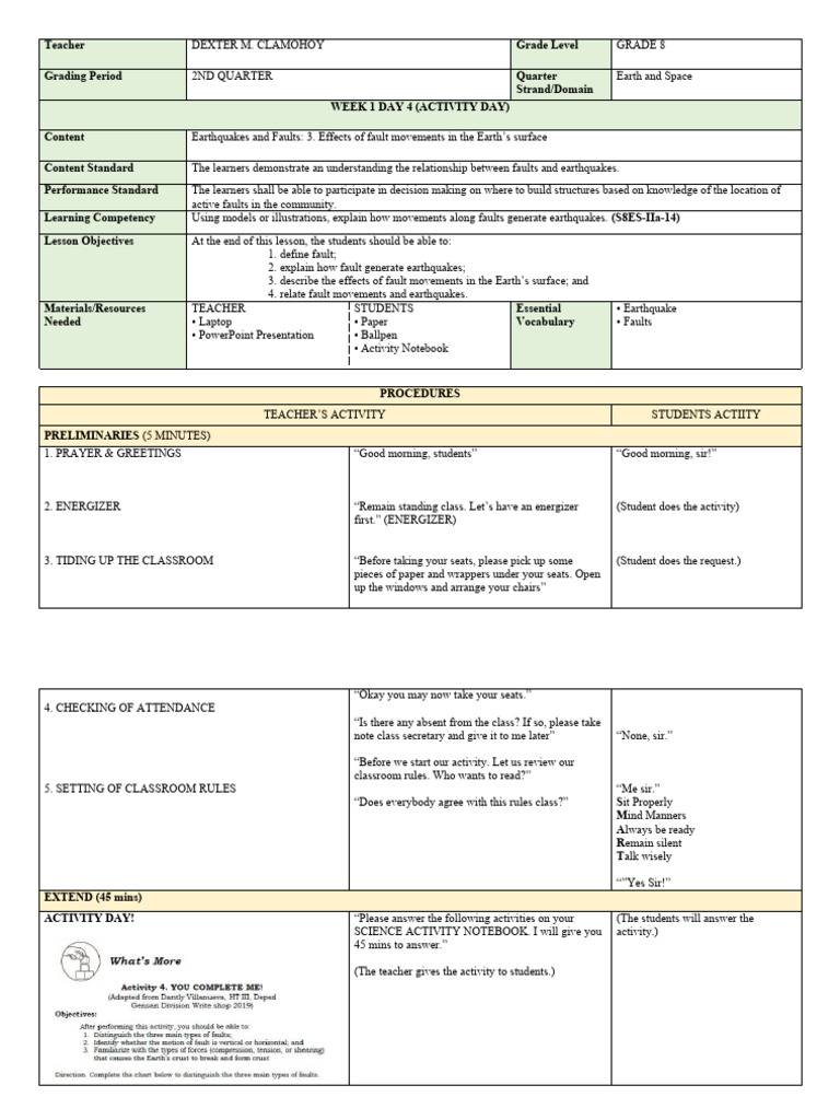 7E LESSON PLAN - DAY 4 | PDF