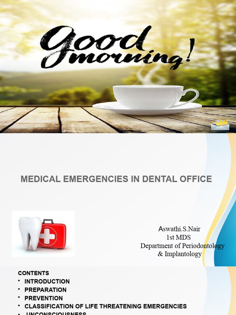 Medical Emergencies in Dental Office | PDF | Coronary Artery Disease ...