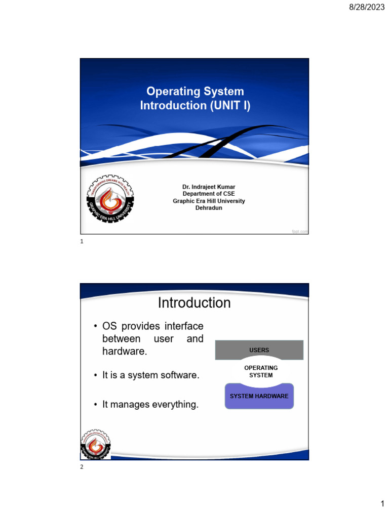 UNIT-I Operating System - Compatibility Mode | PDF | Operating System | Kernel (Operating System)