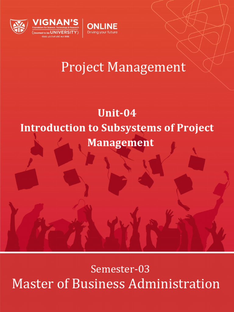 VO MBA SEM3 Project Management UNIT 04 | PDF | Project Management | System