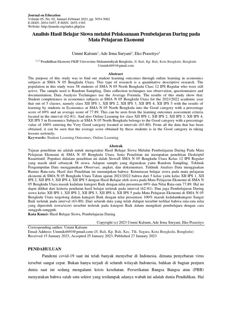 Analisis Hasil Belajar Siswa Pdf Methodology Science