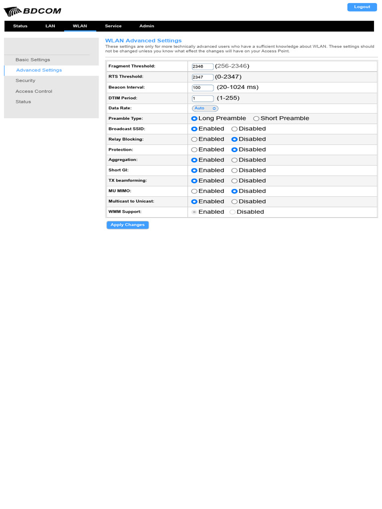 BroadBand Device Webserverоть | PDF