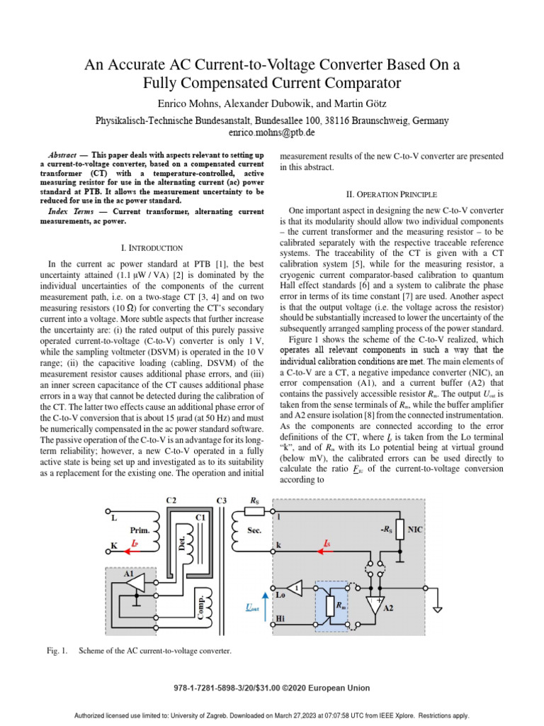 An Accurate AC Current-to-Voltage Converter Based On A Fully ...
