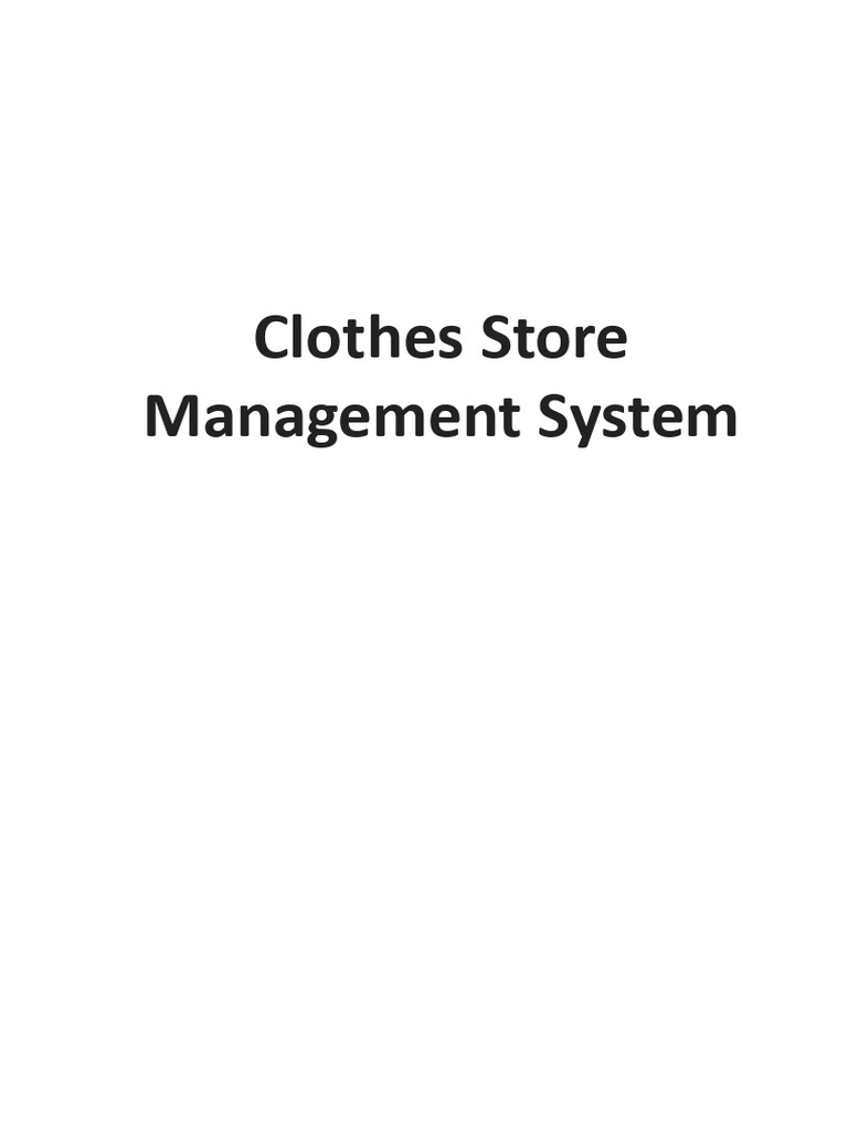 Clothes Management System | PDF | Use Case | Computer Engineering