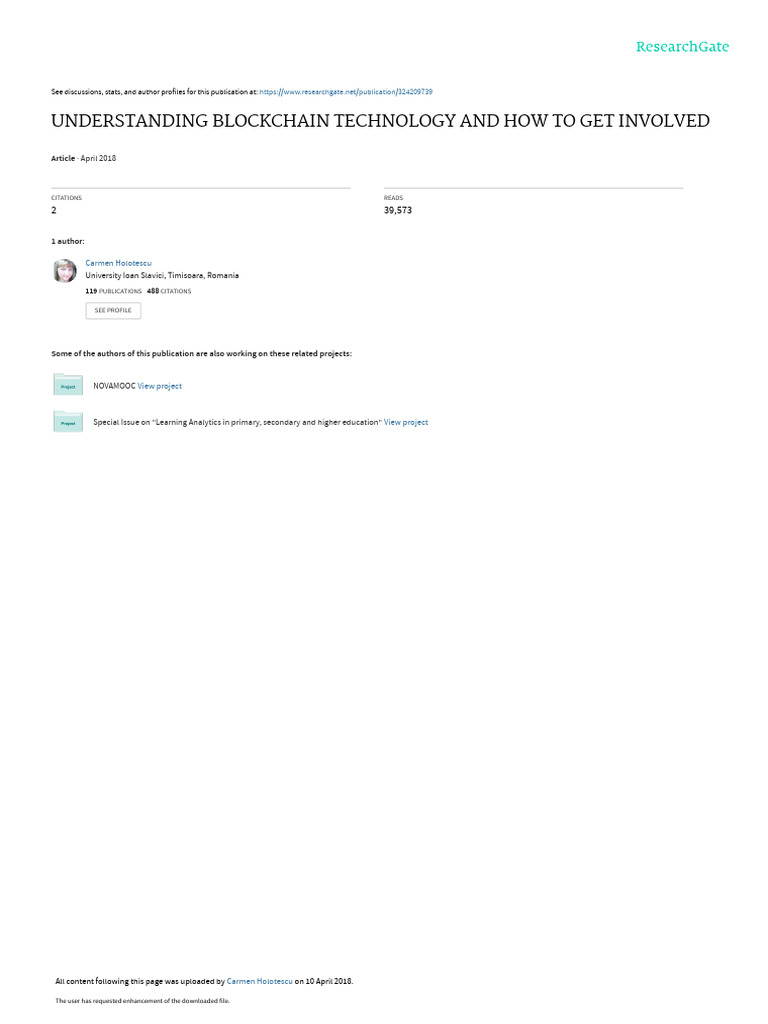 Understanding Blockchain Technology And How To Get Involved Download Free Pdf Distributed