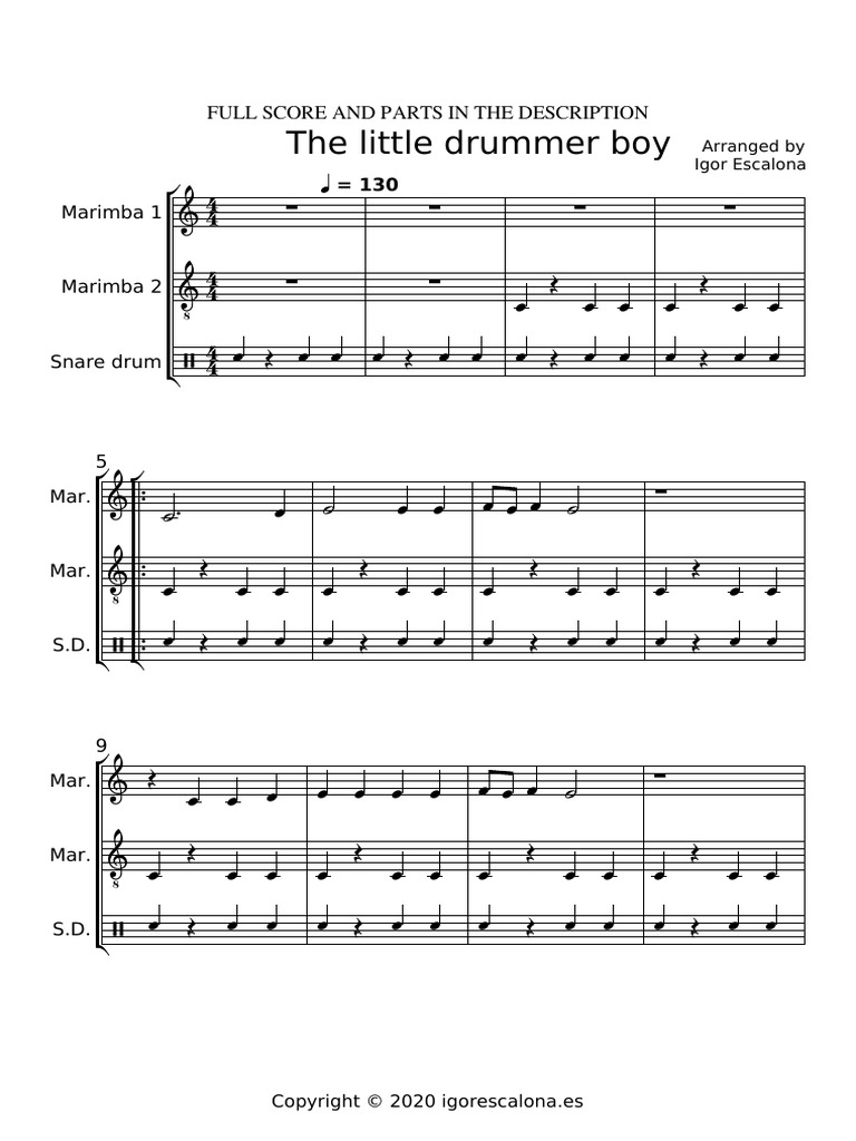 The little drummer boy | PDF | Drumming | Rhythm And Meter