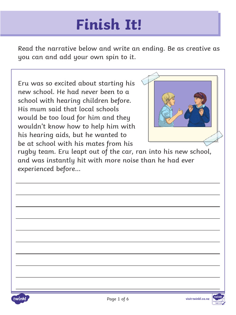 Create an ending to a story WS | PDF