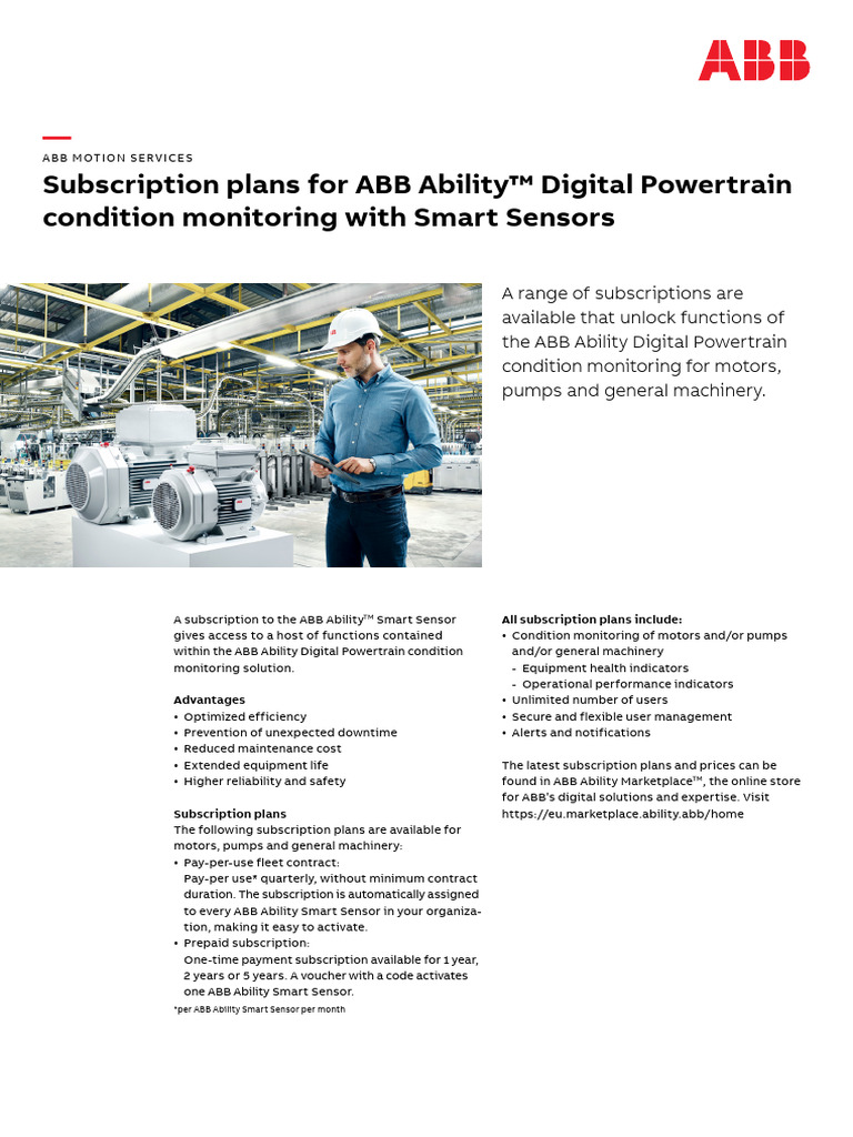 9AKK107413 - Service Note - ABB AbilityTM Smart Sensor Subscription Models RevC - EN - Lowres ...
