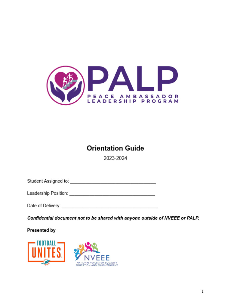 PALP 2023-2024 Orientation Guide | PDF