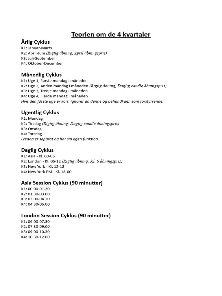 Teorien Om de 4 Kvartaler | PDF