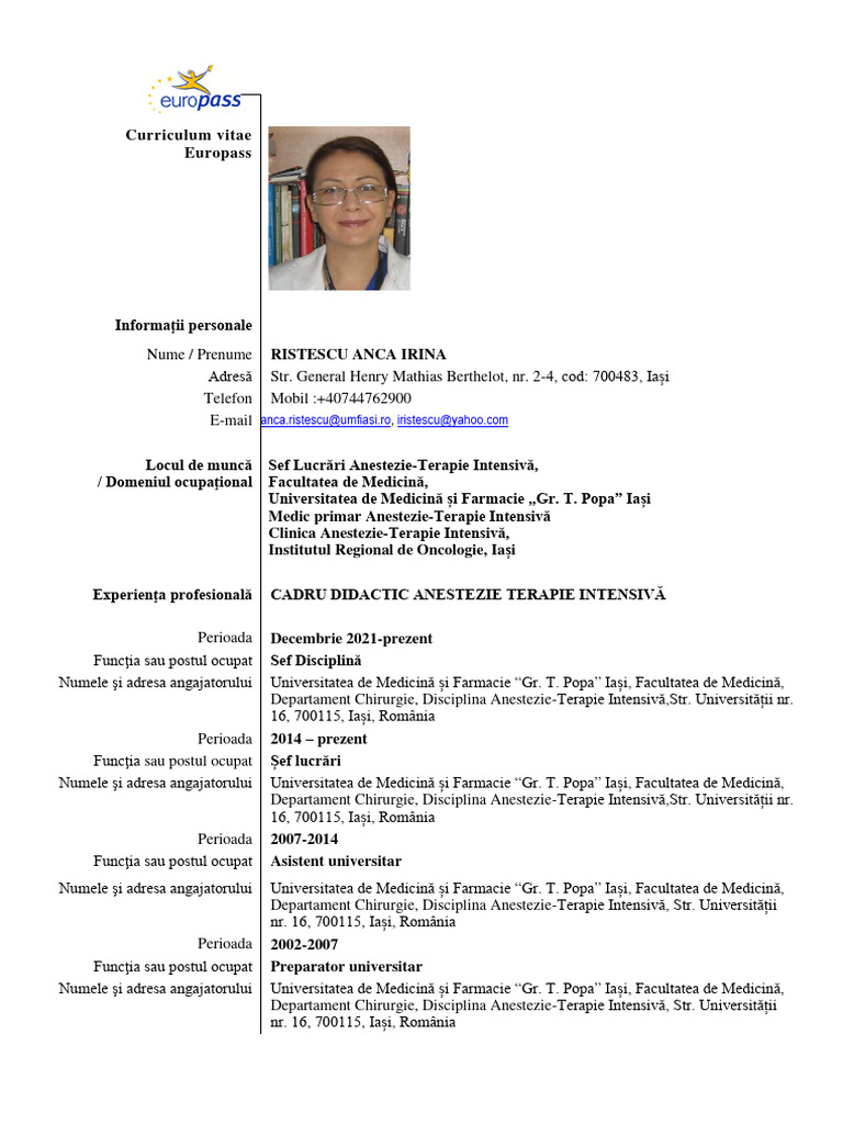 Ristescu Irina Cv 28-04-2022 2 | PDF