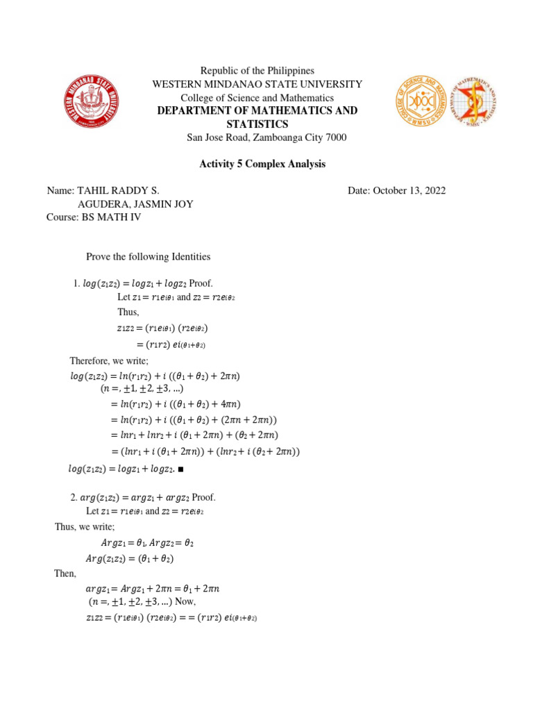 Agudera Jasmin Joy. Math 153 Activity 5 | PDF | Mathematical Objects ...