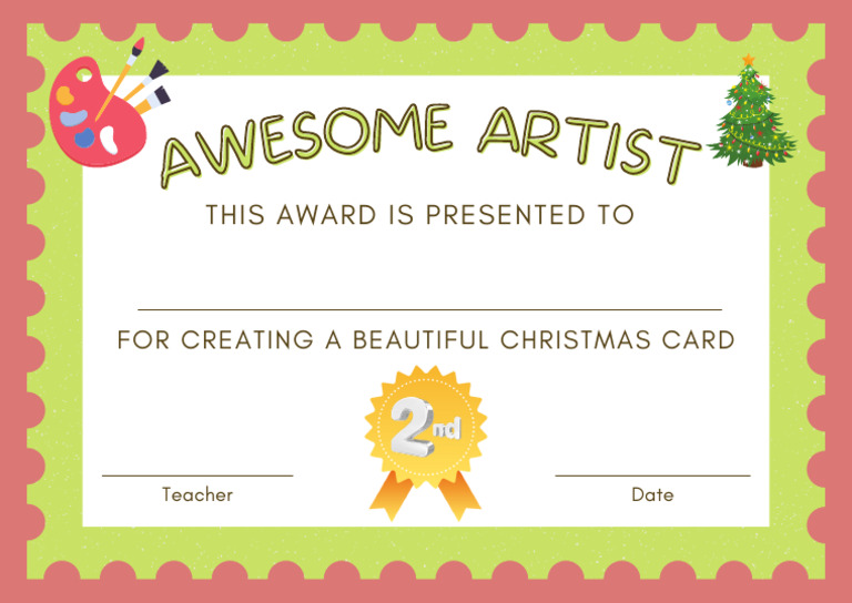 Awesome Artist Award Certificate | PDF