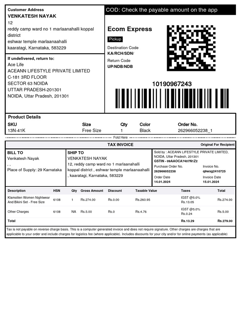 Sub Order Labels | PDF | Invoice | Taxes