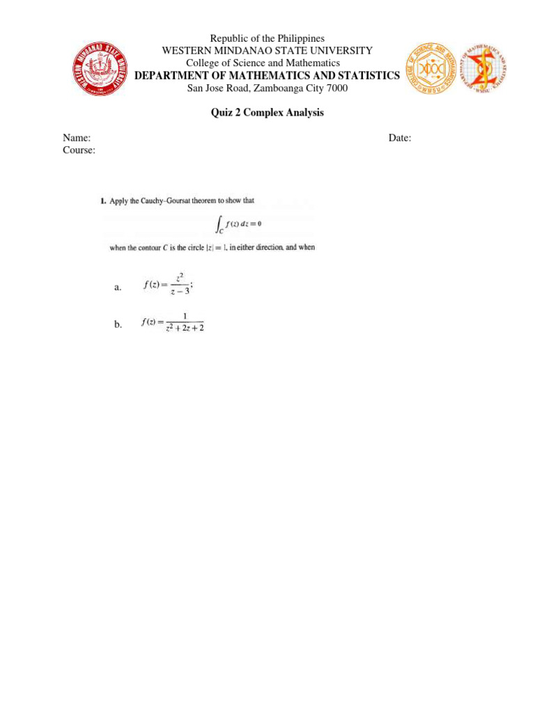 Quiz 2 Final Term Complex Analysis | PDF