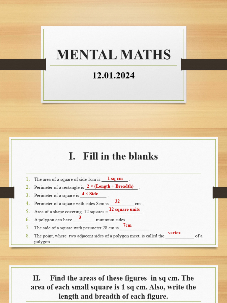 Mental Maths | PDF