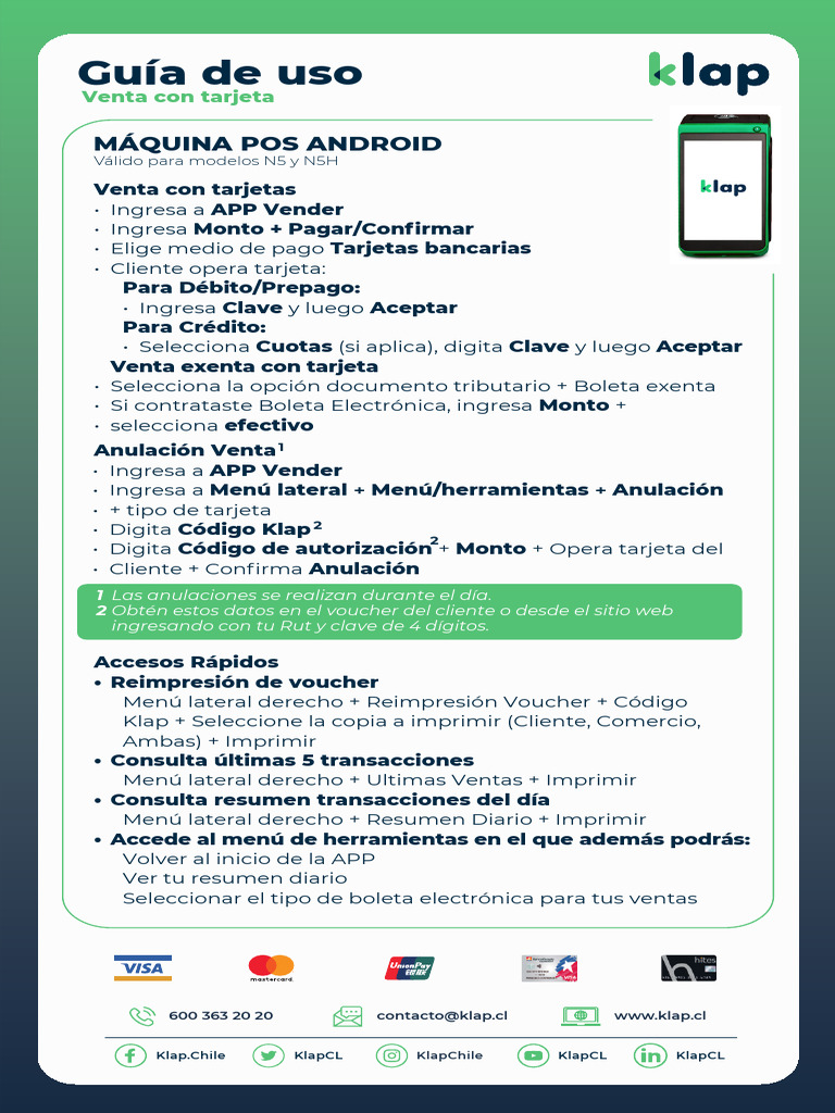 Guía de Uso para Máquina POS Android | PDF | Finanzas y dinero