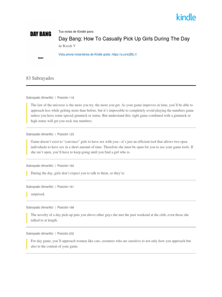 Day Bang - How To Casually Pick Up Girls During The Day-Notebook | Download Free PDF | Thought