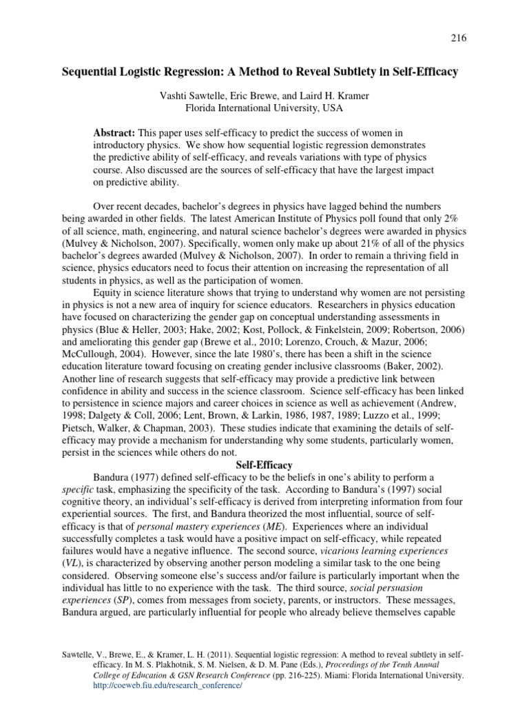 Sequential Logistic Regression - A Method To Reveal Subtlety in Se | PDF