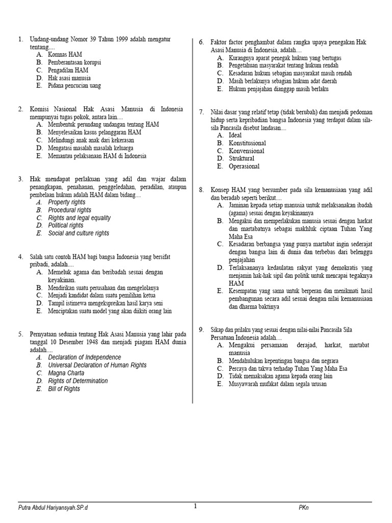 SOAL PAS PKN KELAS XI Fix | PDF