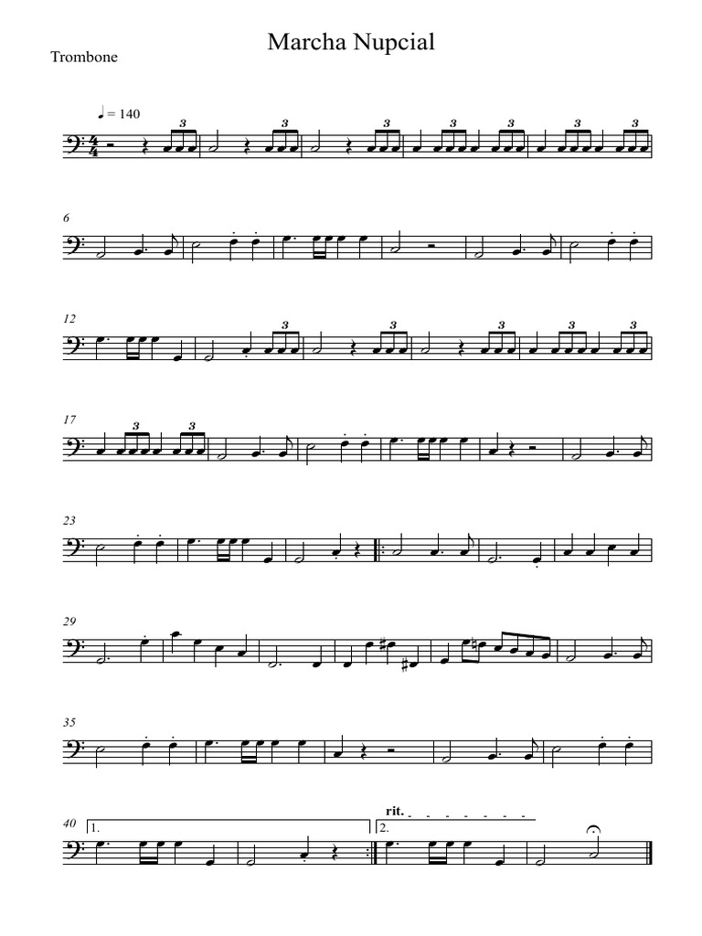 Marcha Nupcial - Alterado - Trombone | PDF