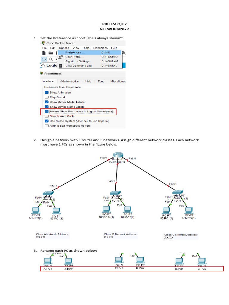 PRELIM QUIZ in Networking 2 Lab | PDF