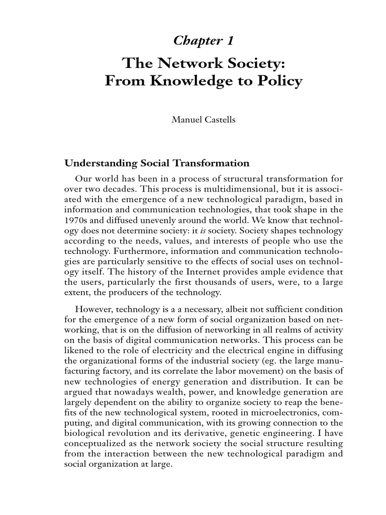 Castells The Network Society Chapter1 Pdf 