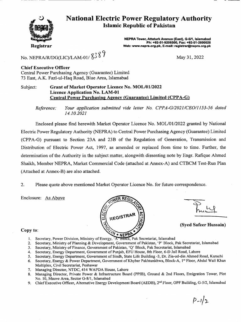 Power Market Licence Granted | PDF | Letter Of Credit | Electrical Grid