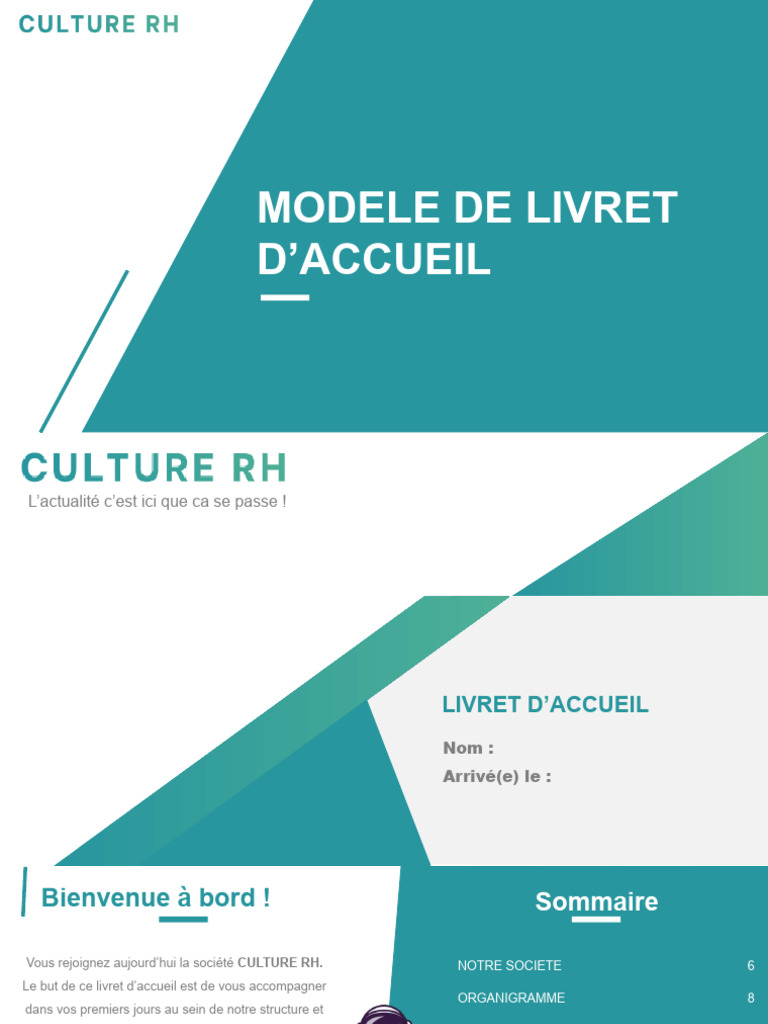 Modele Livret Accueil Personnalisable | PDF | Congé annuel