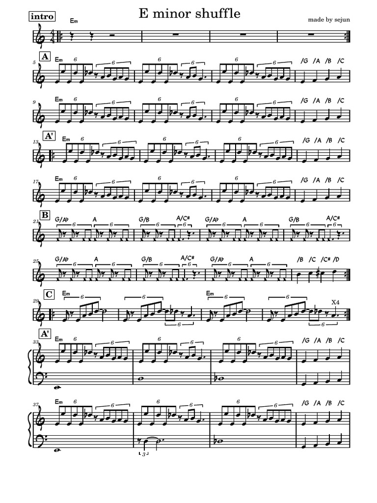 E Minor Shuffle | PDF