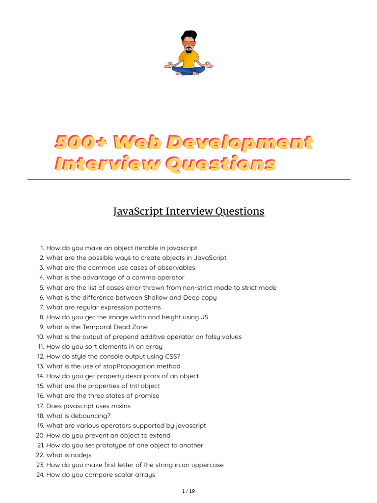 Webdev Interview Questions Pdf Java Script World Wide Web 4945