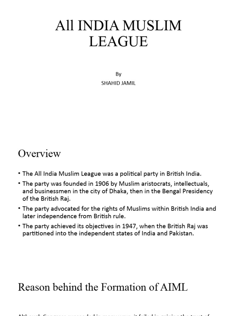 All INDIA MUSLIM LEAGUE | PDF | All India Muslim League | South Asia