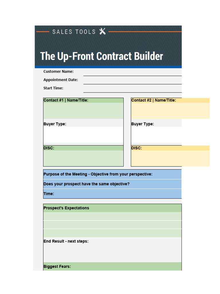 Up-Front Contract Builder | PDF
