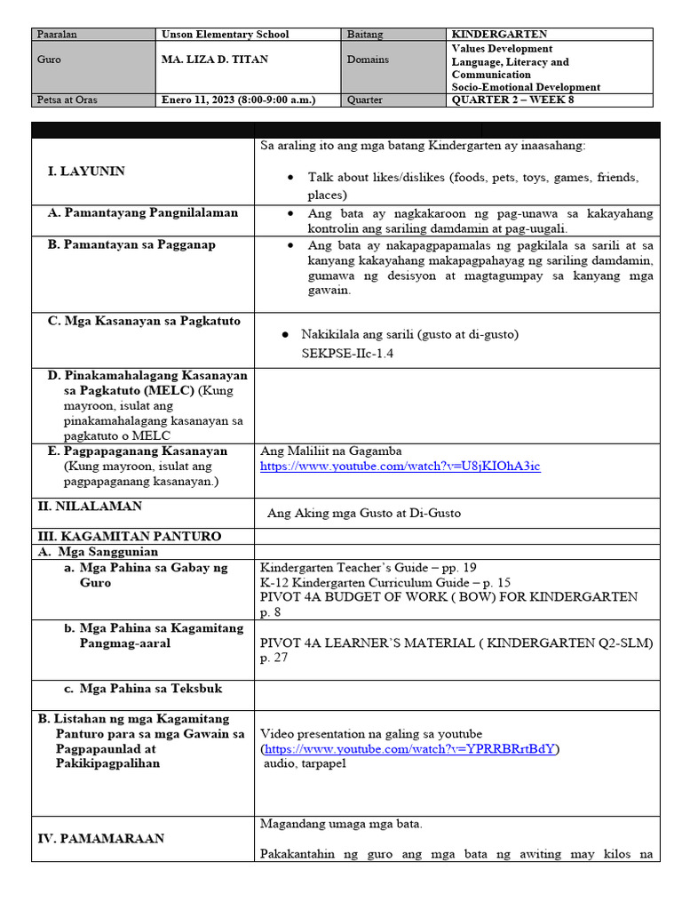 LESSON-PLAN-Q2-W8 | PDF