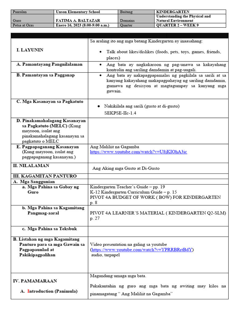 LESSON-PLAN-Q2-W9 | PDF