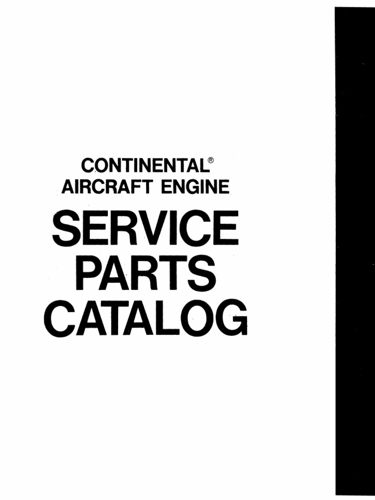 Continental Aircraft Engine Service Parts Catalog C75 C85 C90 O200 1975 ...