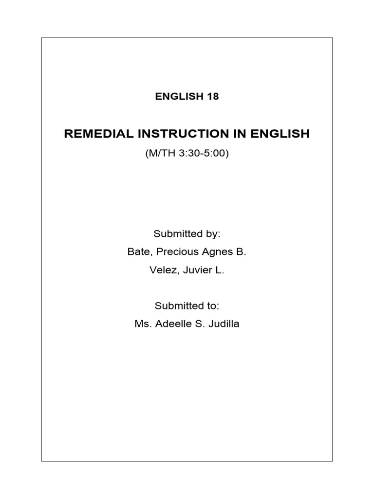 Remedial Done | PDF | Proofreading | Editing
